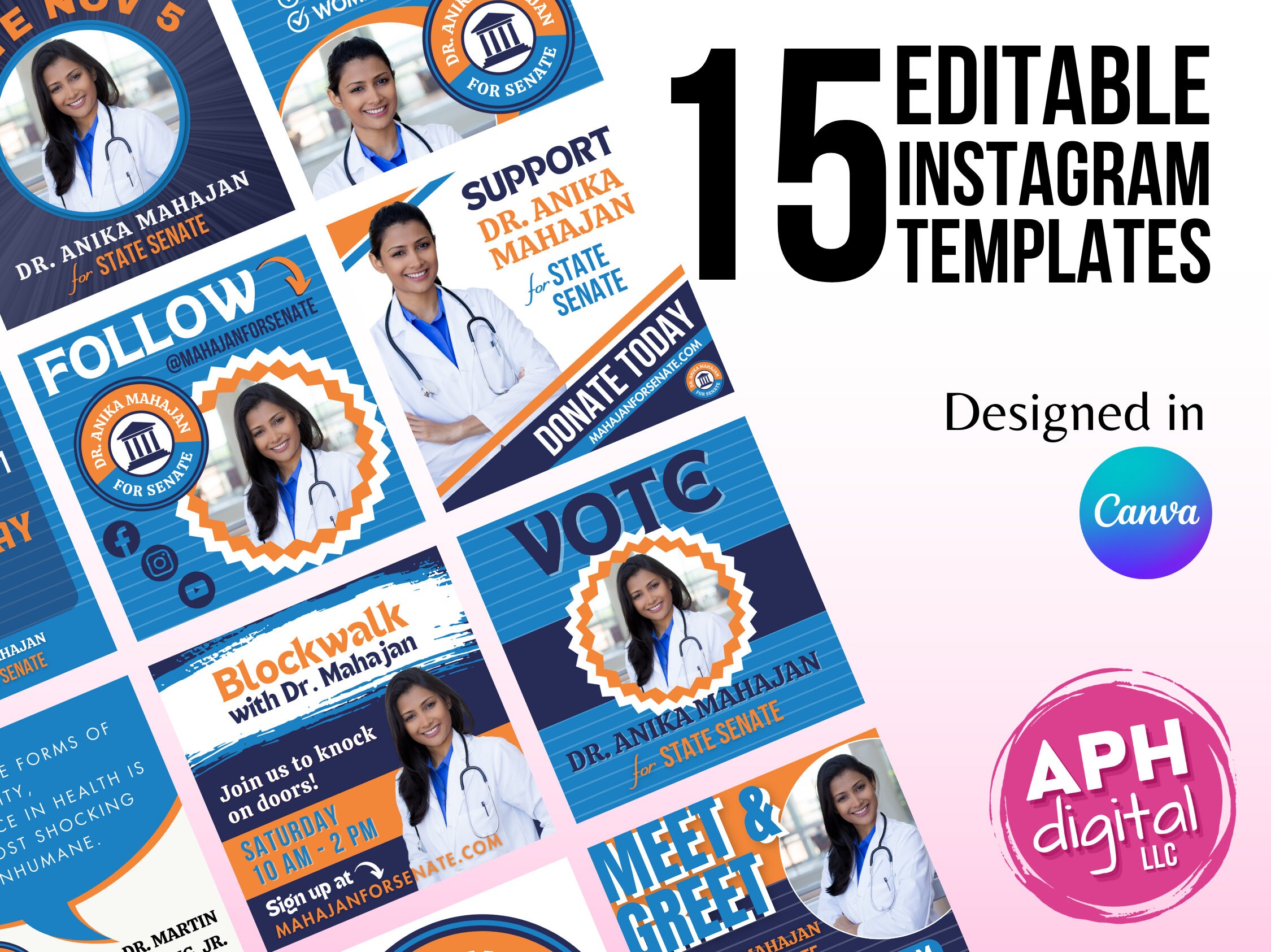 Political Campaign Instagram Templates, Printable Election Design, DIY ...