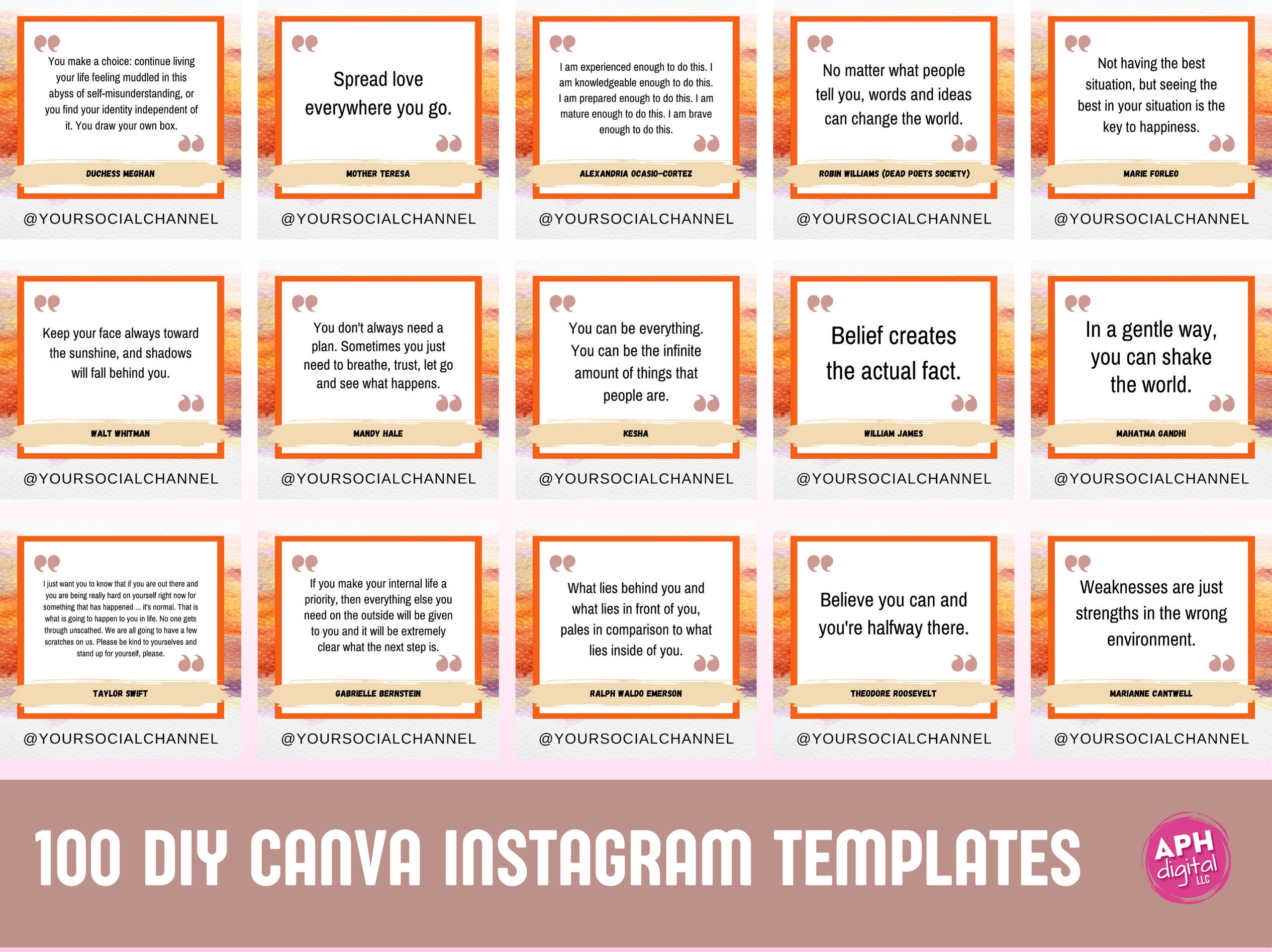 Inspirational Quote Graphic Templates for Social Media - Etsy