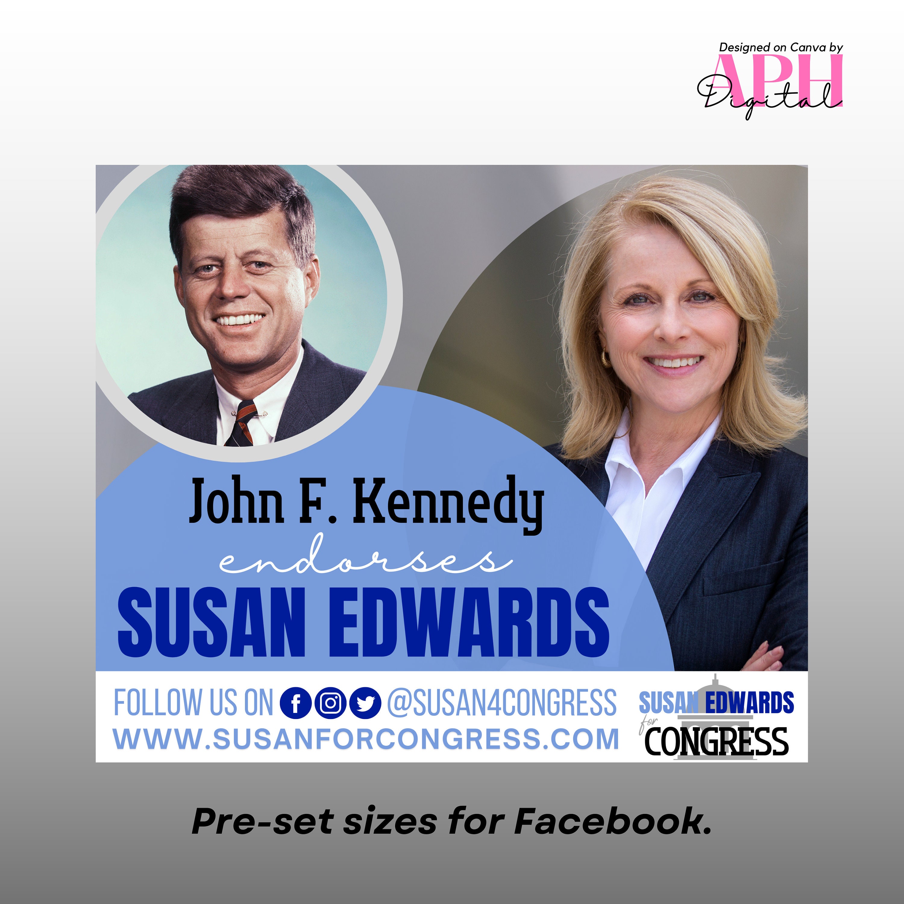 Social Media Graphic Templates for Political Campaign Endorsements - Etsy