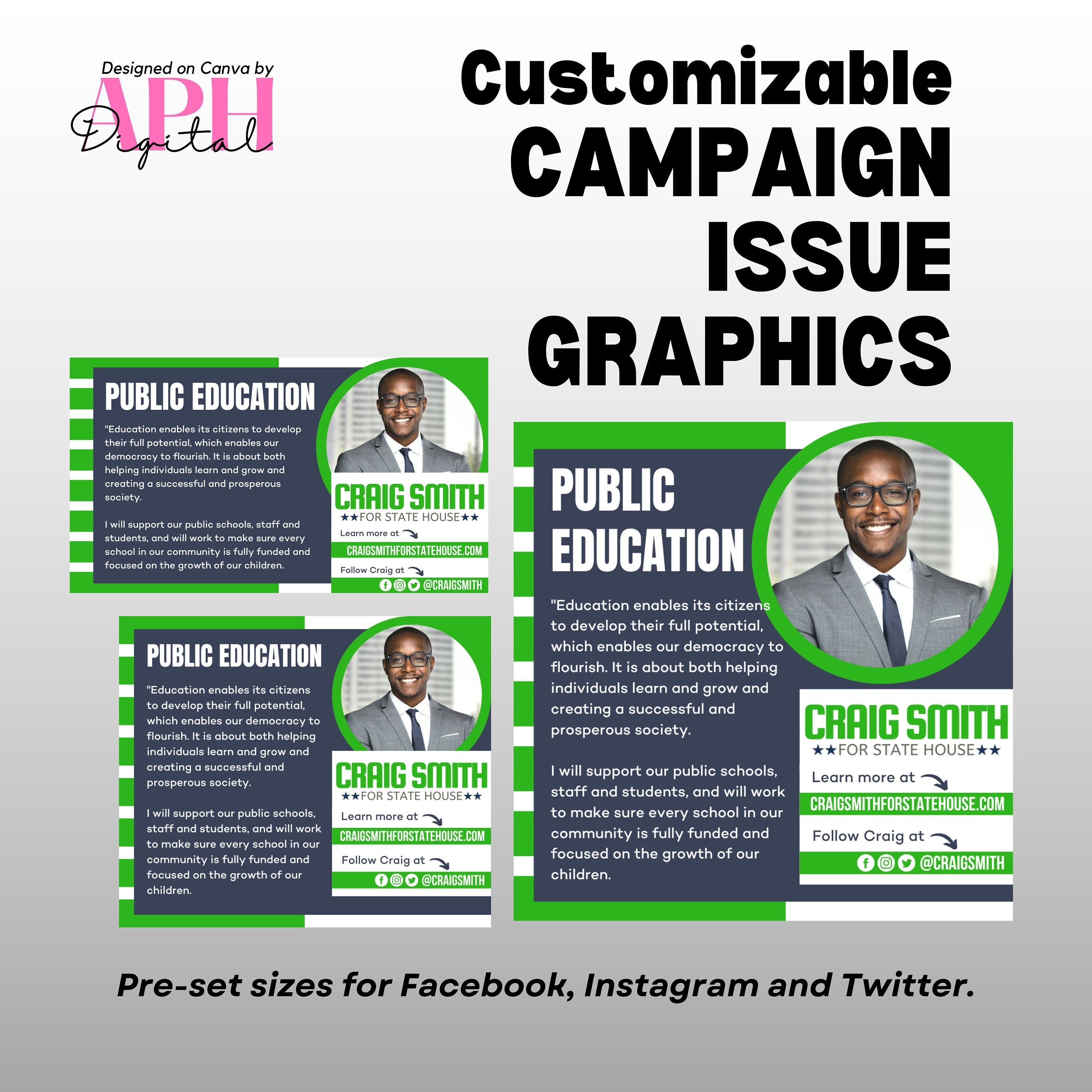 Social Media Graphic Templates for Political Campaigns - Etsy