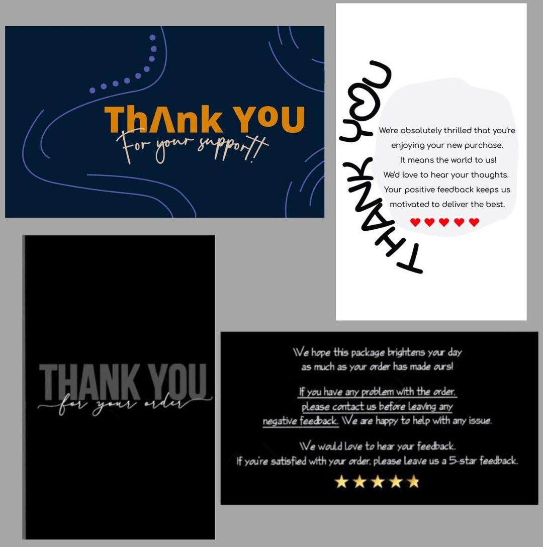 50 Thank You for Your Order Cards for Small Business (ebay, Etsy ...