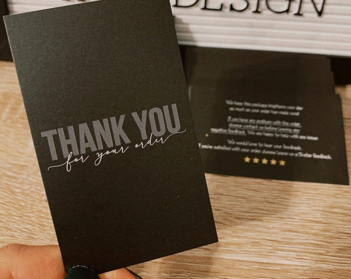 50 Thank You for Your Order Cards for Small Business ebay, Etsy, Amazon ...