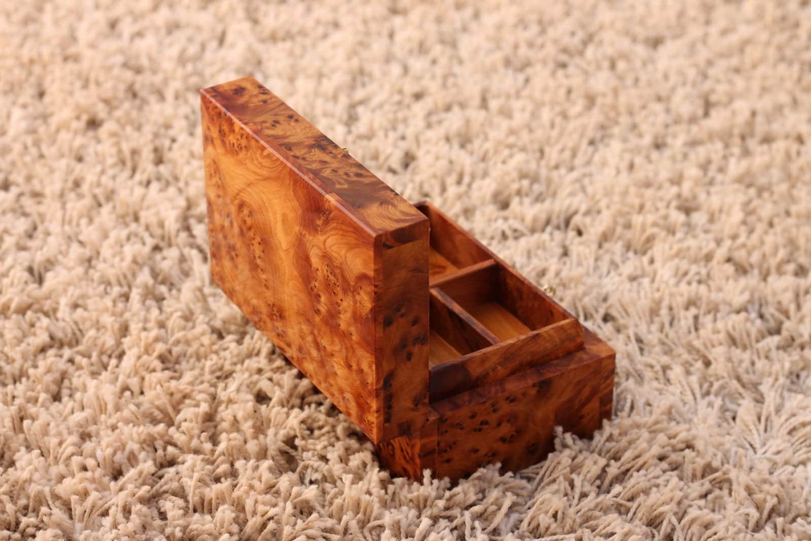 15"x10" High Quality Burl Jewellery Box , Moroccan Lockable Thuya Burl ...