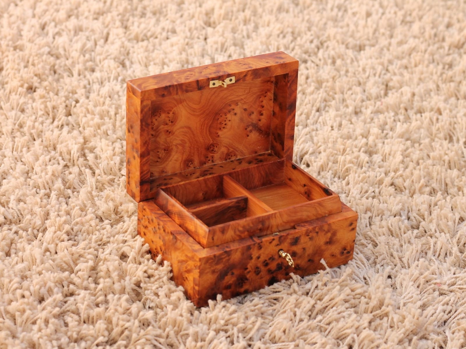 15"x10" High Quality Burl Jewellery Box , Moroccan Lockable Thuya Burl ...