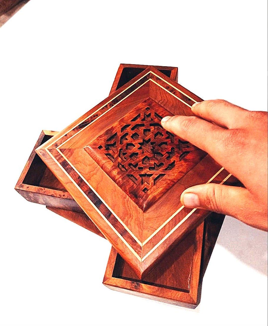 Moroccan Puzzle . Secret Opening Wooden Jewelry Box, Secret Opening ...