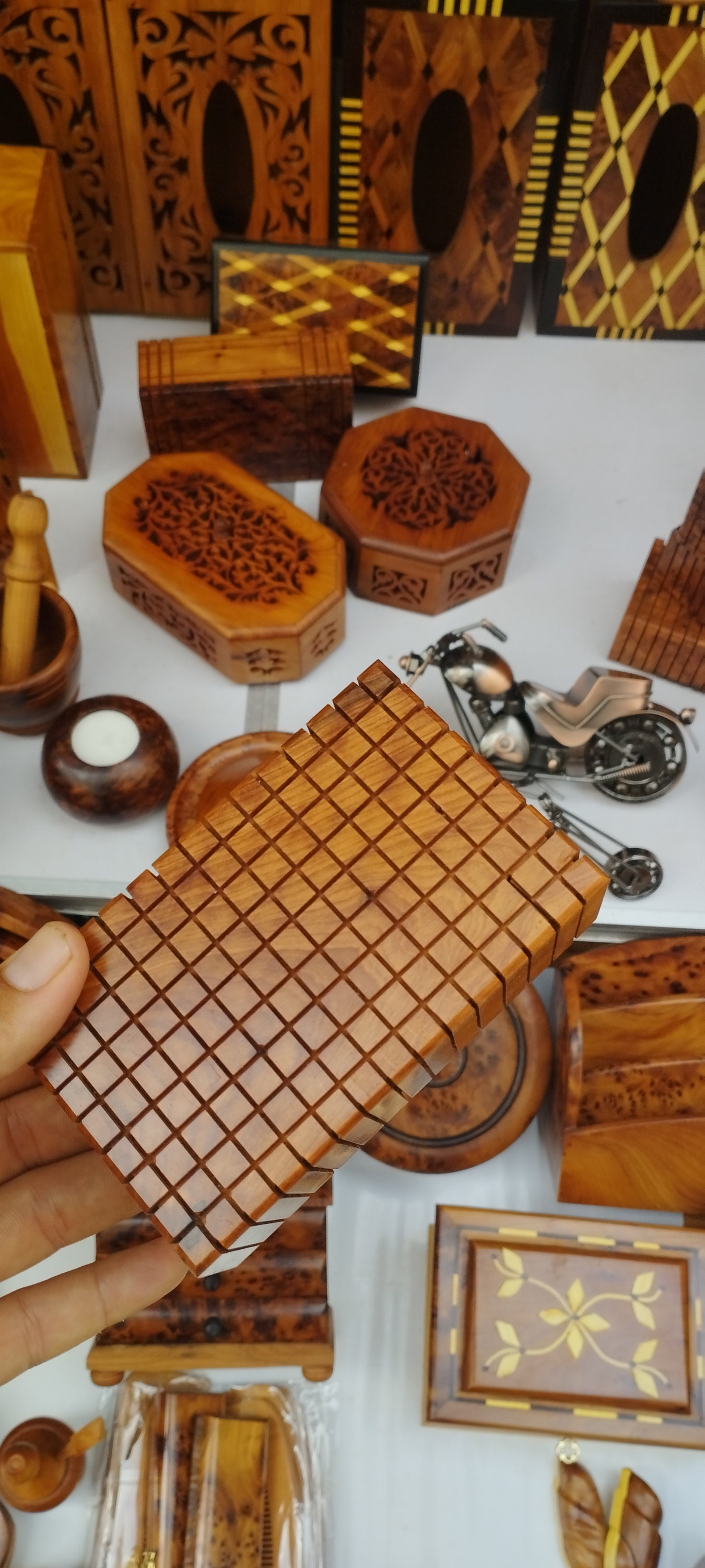 Set of 2 Handmade Wooden Hidden Lock Box, Magical Lock Box With Hidden ...