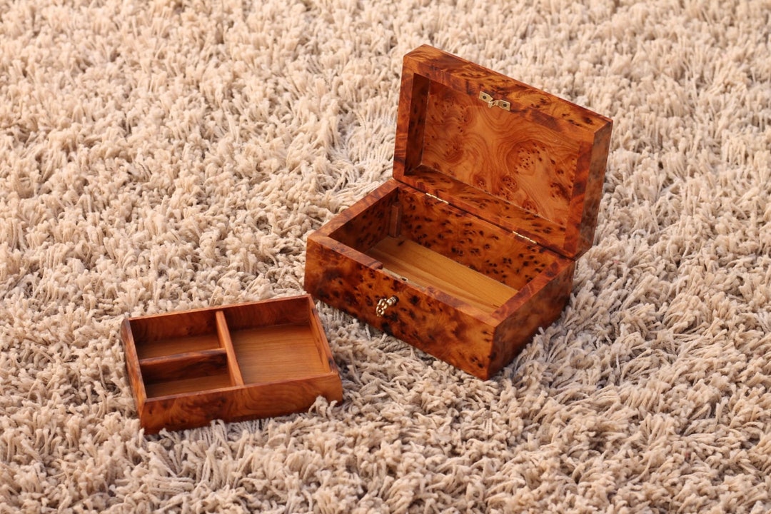 15"x10" High Quality Burl Jewellery Box , Moroccan Lockable Thuya Burl ...