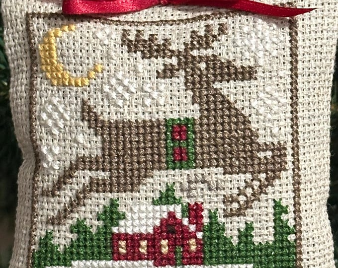 Finished Prairie Schooler CHRISTMAS EVE DEER Ornament - Etsy