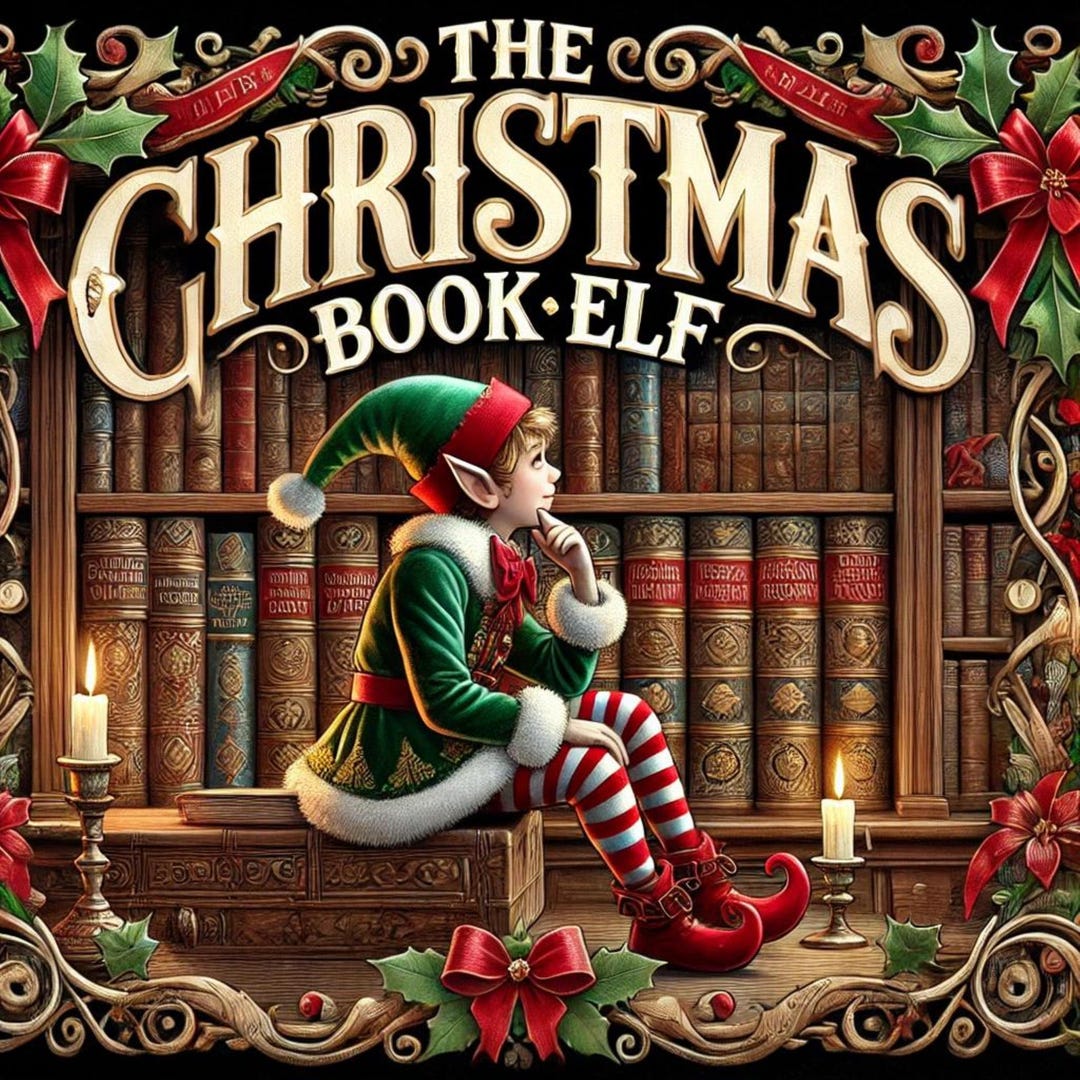 The Christmas Book Elf - Festive Digital Art Download - Victorian-style ...