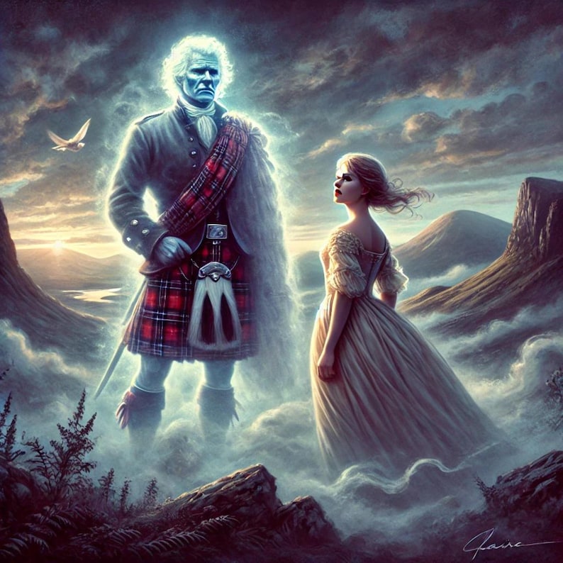 Highlander Ghost Watching Over Claire Outlander-inspired Digital Art ...
