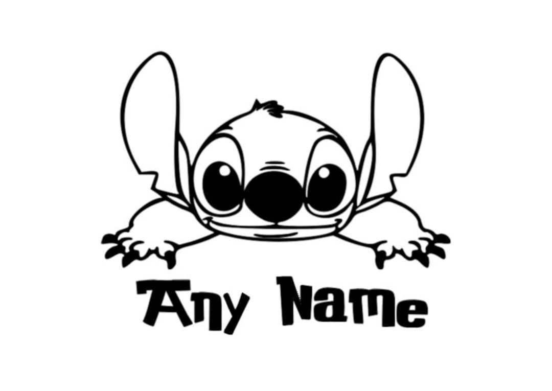 Personalised Stitch Vinyl Decal (back to School, Bottle, Wall, Car ...
