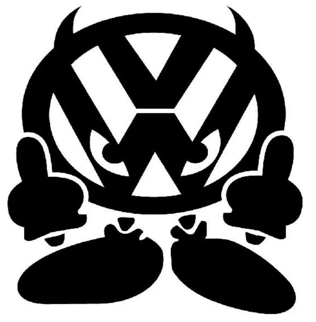 VW Swearing Devil Vinyl Decal - Etsy UK