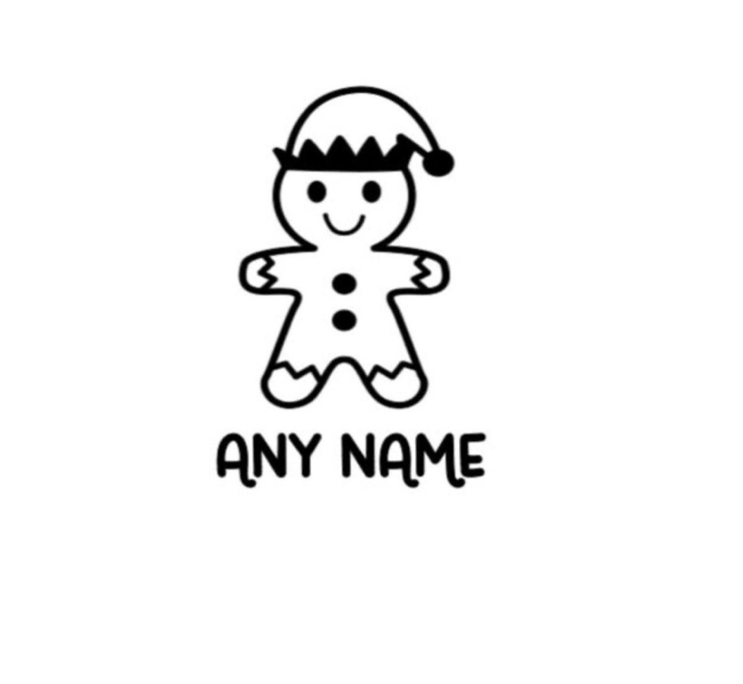 Personalised Gingerbread Man Vinyl Decal, Christmas Sticker - Etsy