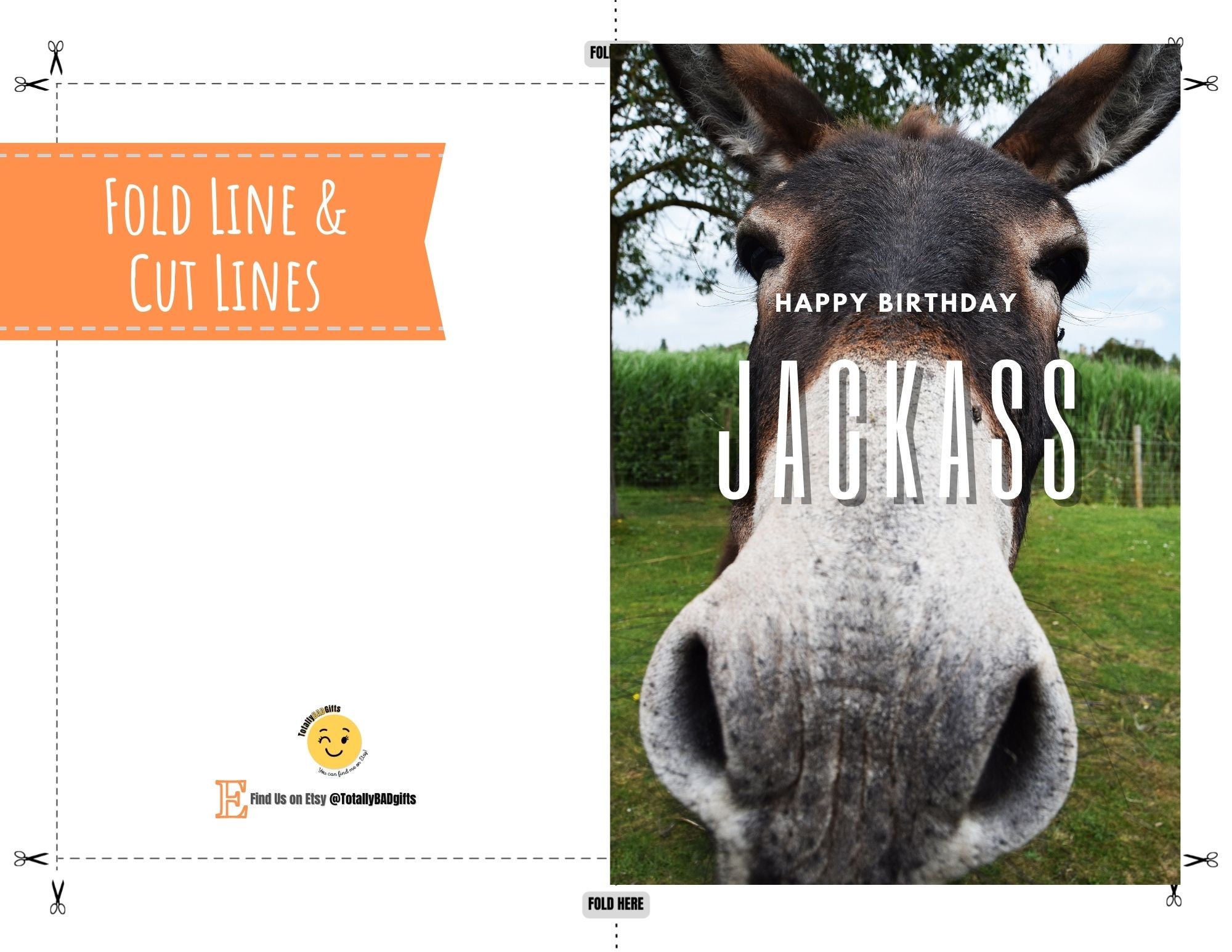 Printable Happy Birthday Jackass Card Digital Download, FREE Inside ...