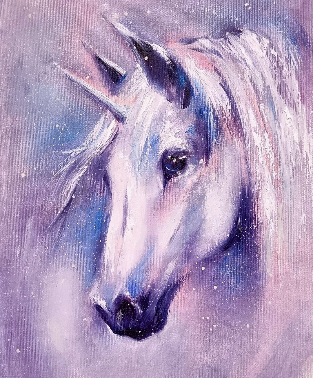 Unicorn Portrait in Oil | Original Fairy Tale Oil Painting on ...