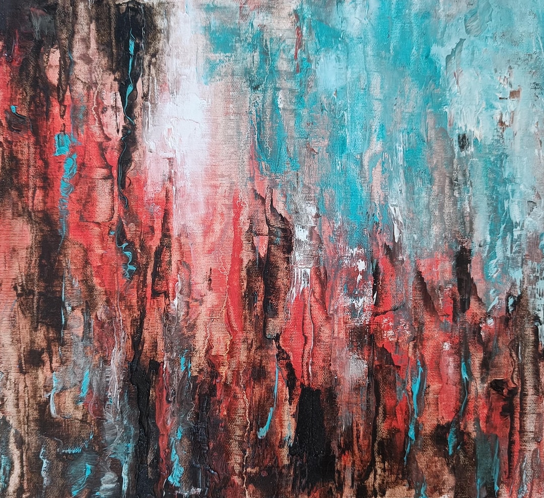 Abstract Rainy City Skyline Cityscape Original Oil Painting on ...