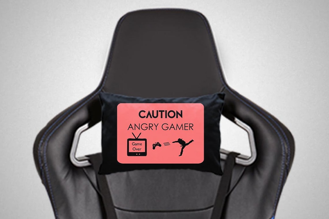 Angry Gamer Pillow: Neck Support Cushion for Gaming Chair - Etsy