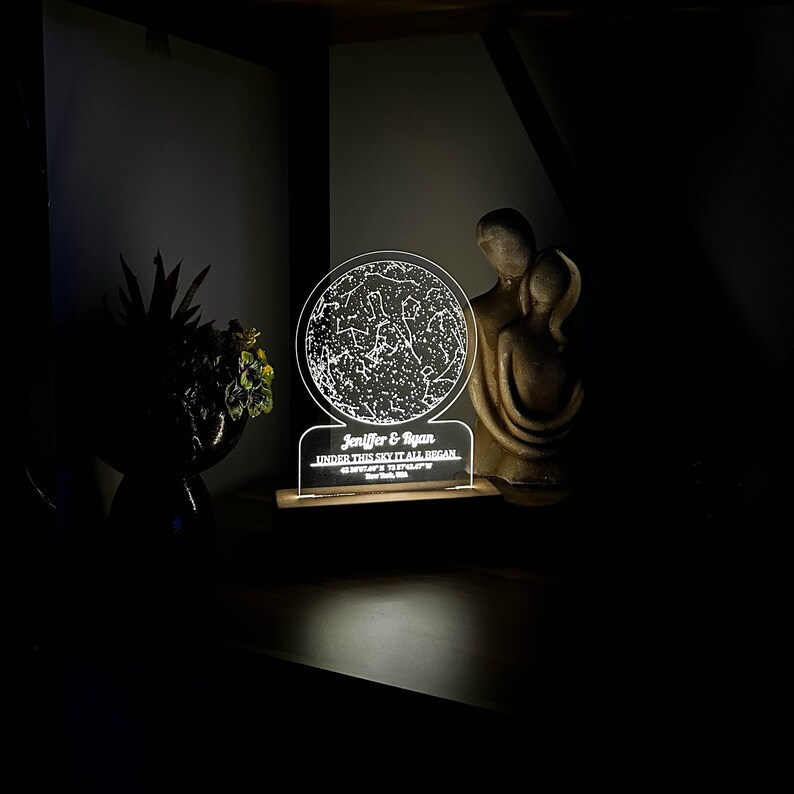 Custom Constellation Star Map by Date Night Light, Persoanlized Led ...