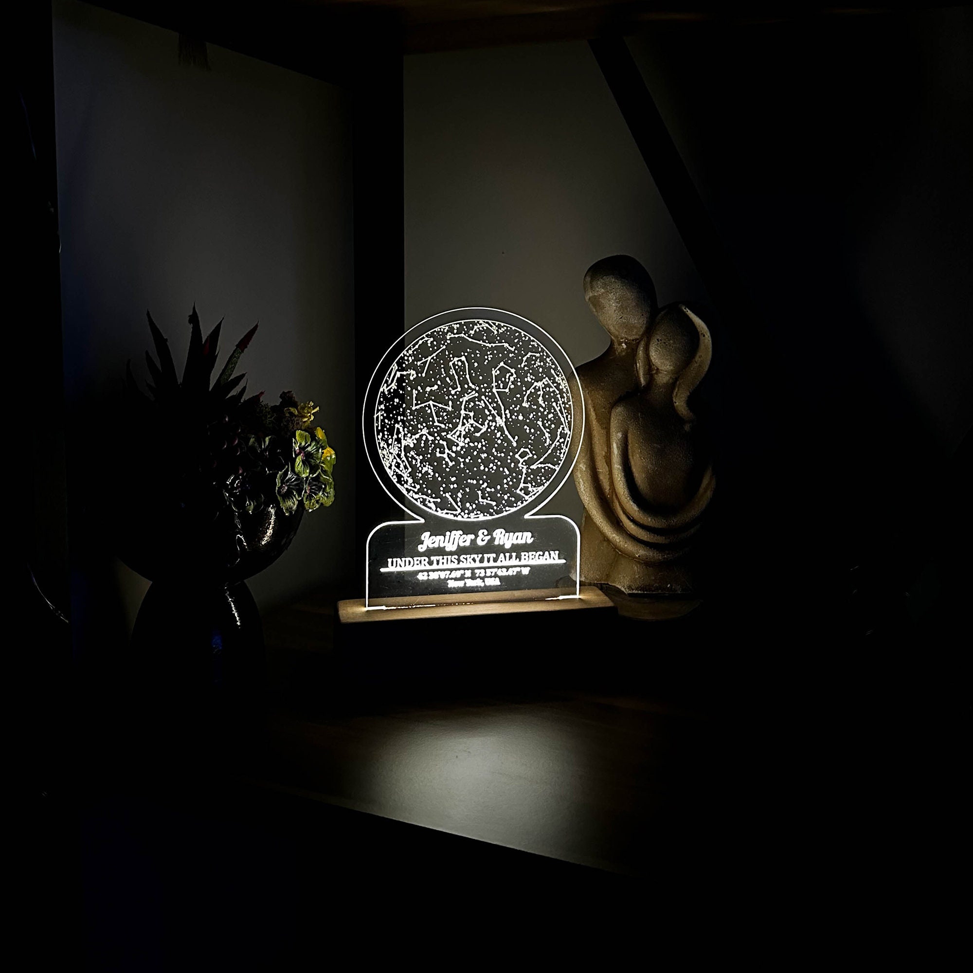 Custom Star Map Night Light Constellation Map Light Couple - Etsy