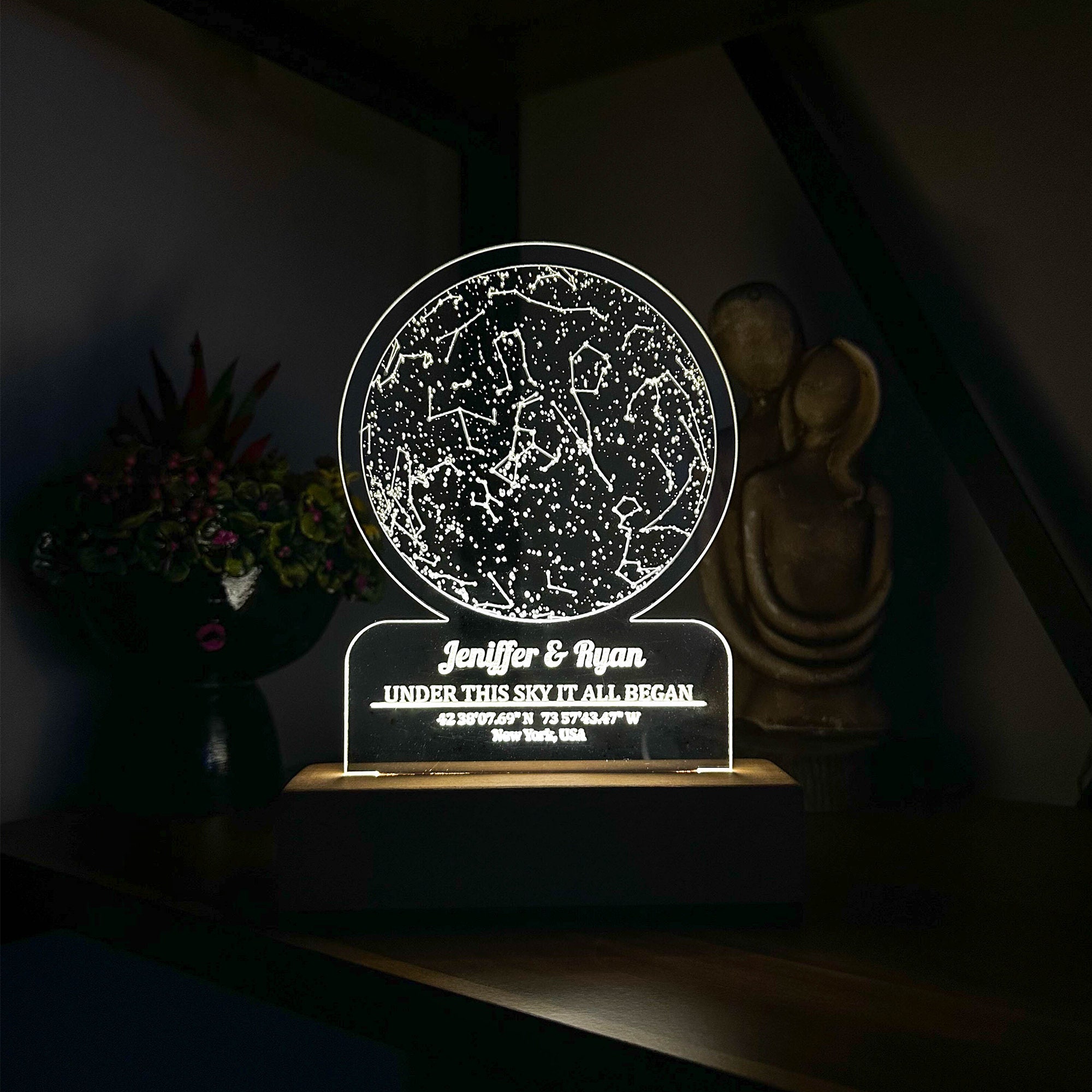 Custom Star Map Night Light Constellation Map Light Couple - Etsy