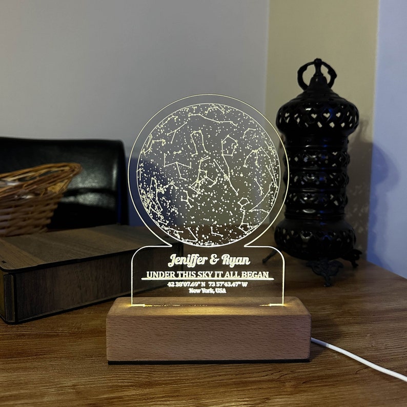 Custom Star Map Night Light Constellation Map Light Couple - Etsy