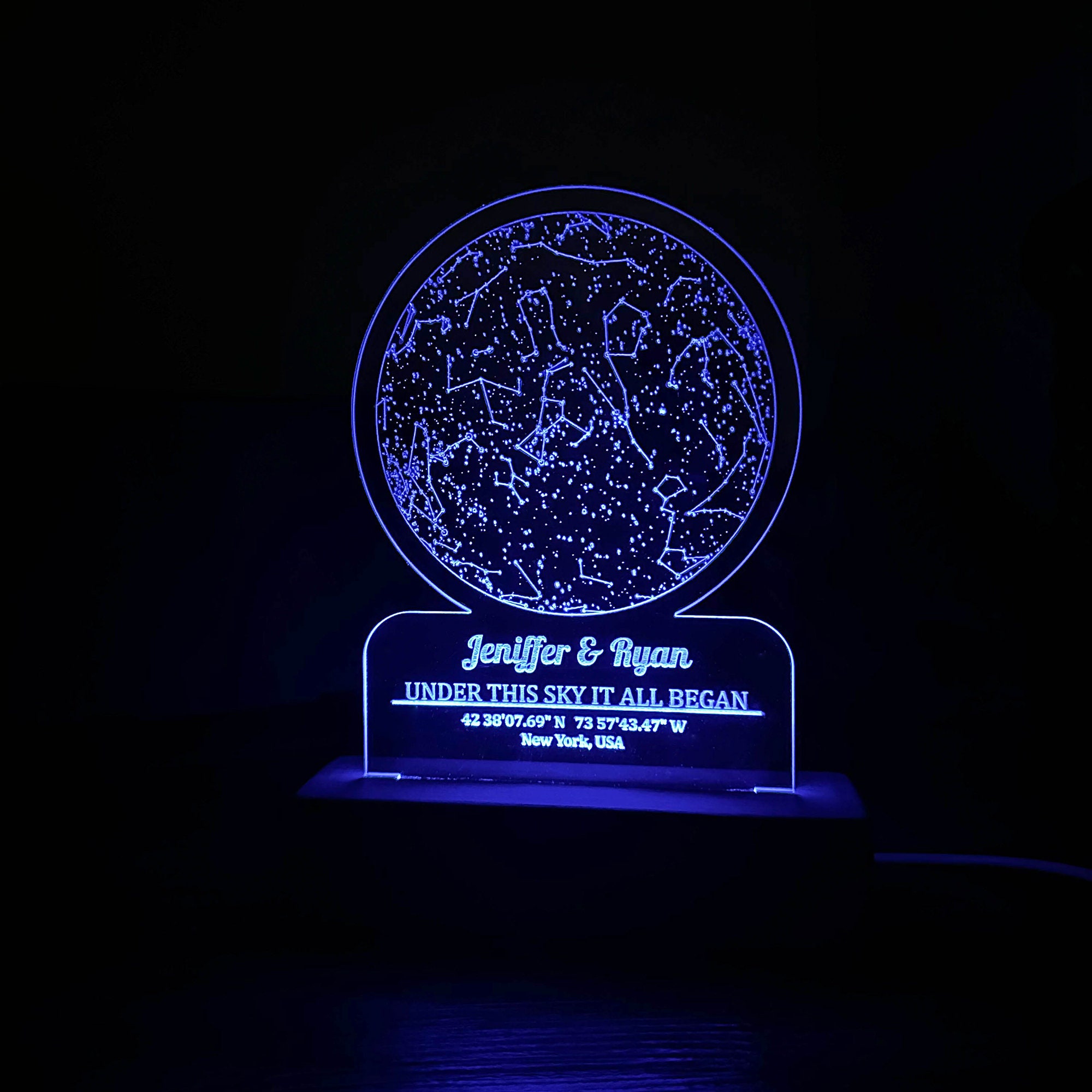 Custom Star Map Night Light Constellation Map Light Couple - Etsy