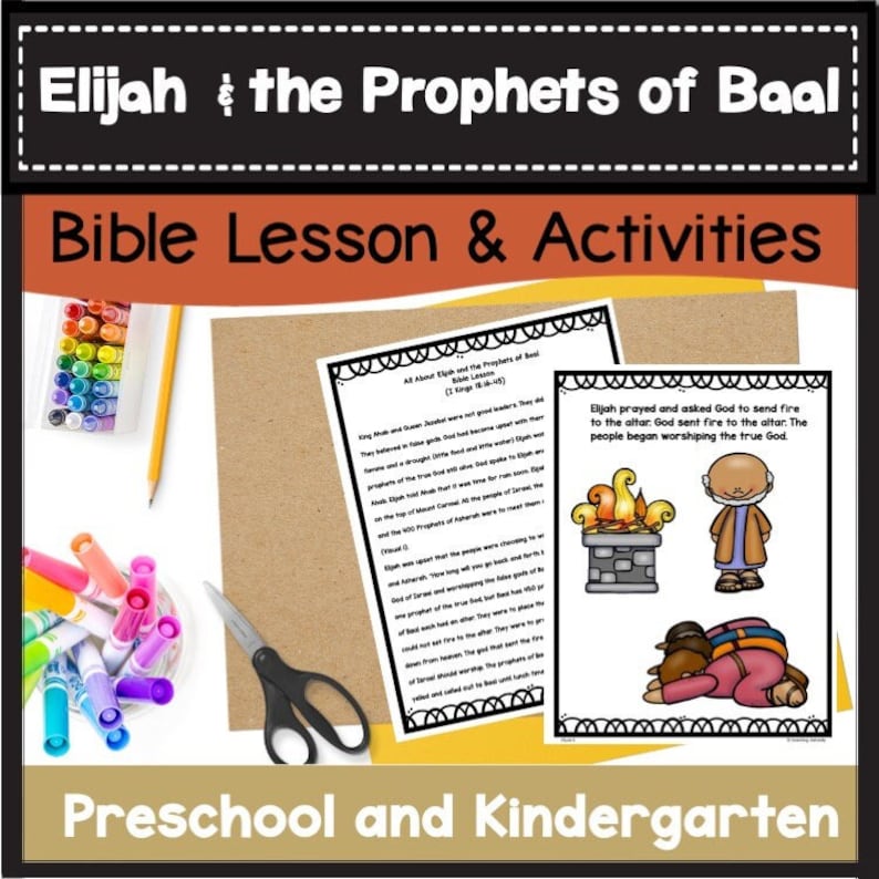 Elijah and the Prophets of Baal: Bible Lesson & Activities (digital ...
