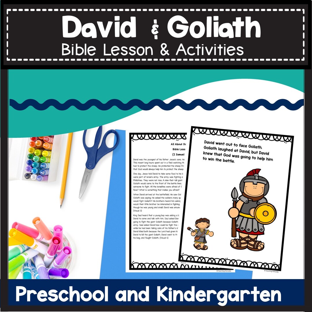 David and Goliath Bible Lesson Kids Sunday School Bible Study Kids ...
