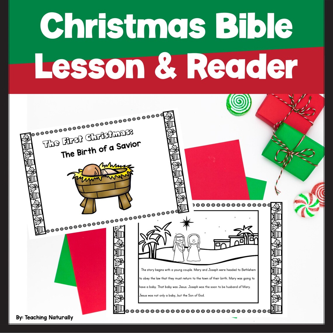 Christmas Bible Lesson and Mini-book Nativity Bible Story Sunday School ...