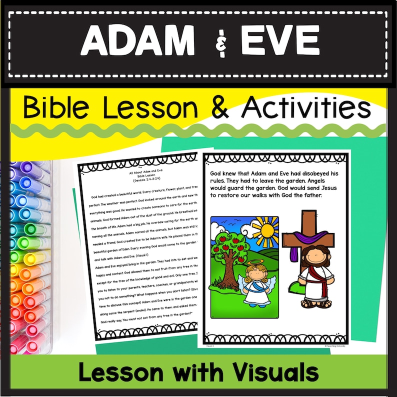Adam and Eve Bible Lesson: Preschool Sunday School Plan (digital ...