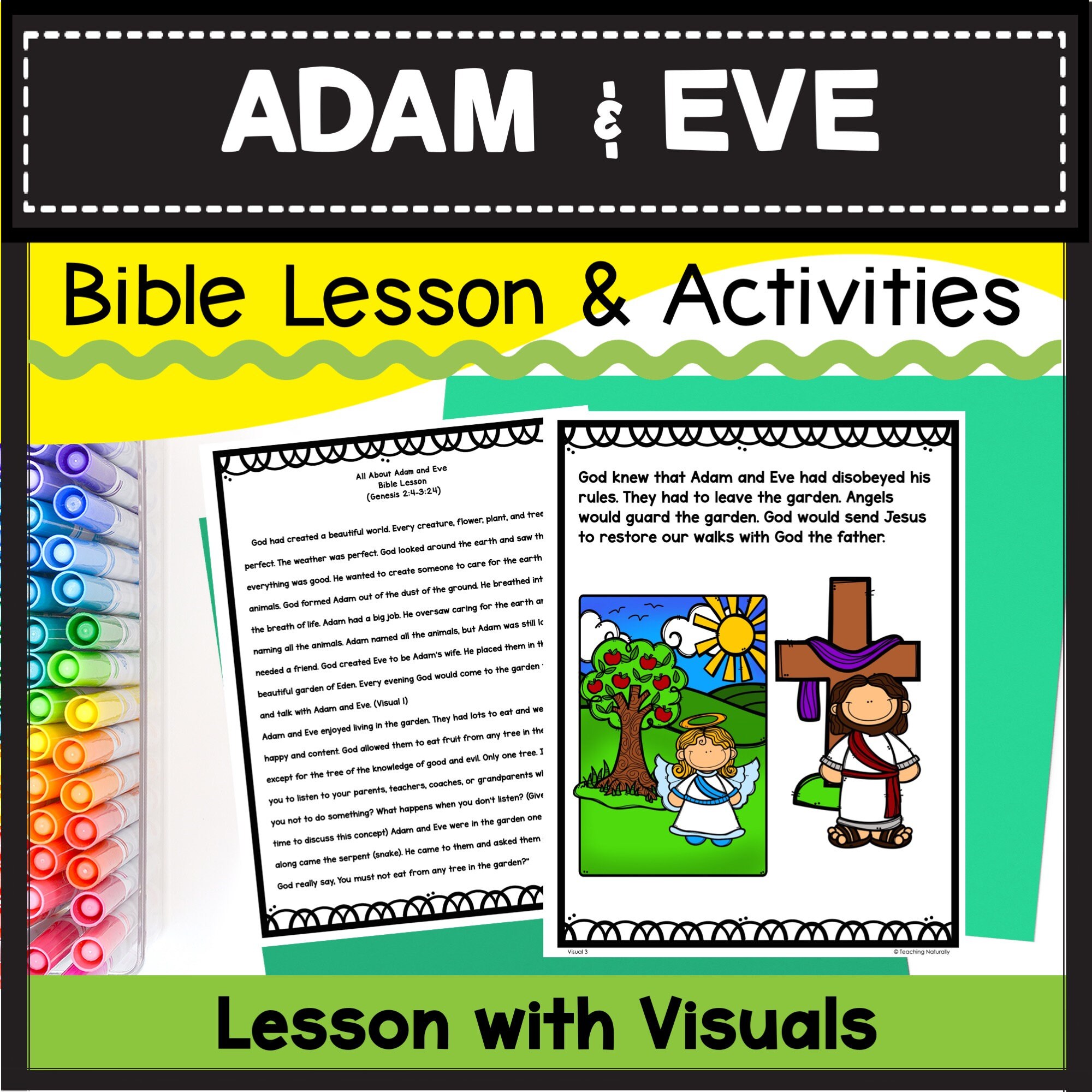 Adam and Eve Bible Lesson: Preschool Sunday School Plan (digital ...