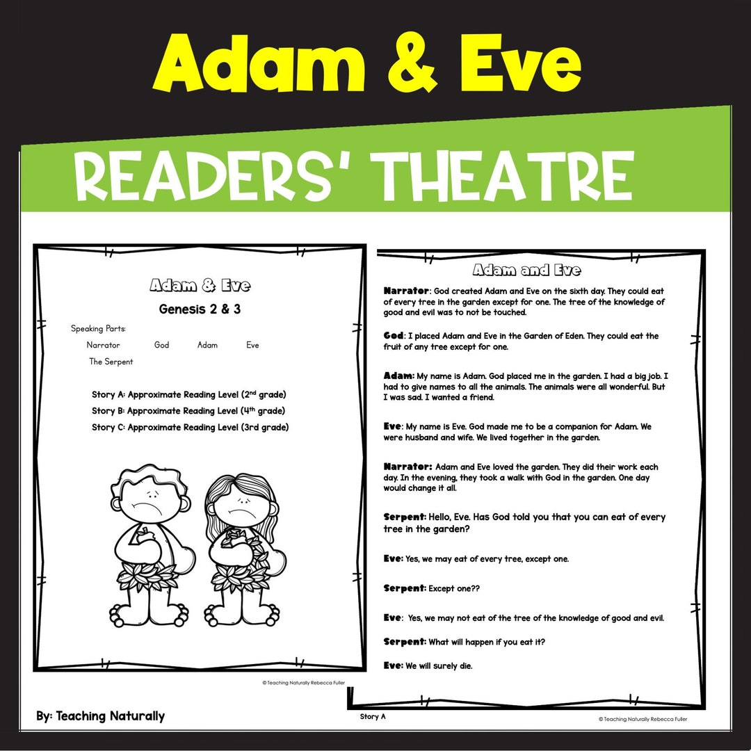 Adam & Eve Readers Theatre Script: Bible Story Activity (PDF Download ...