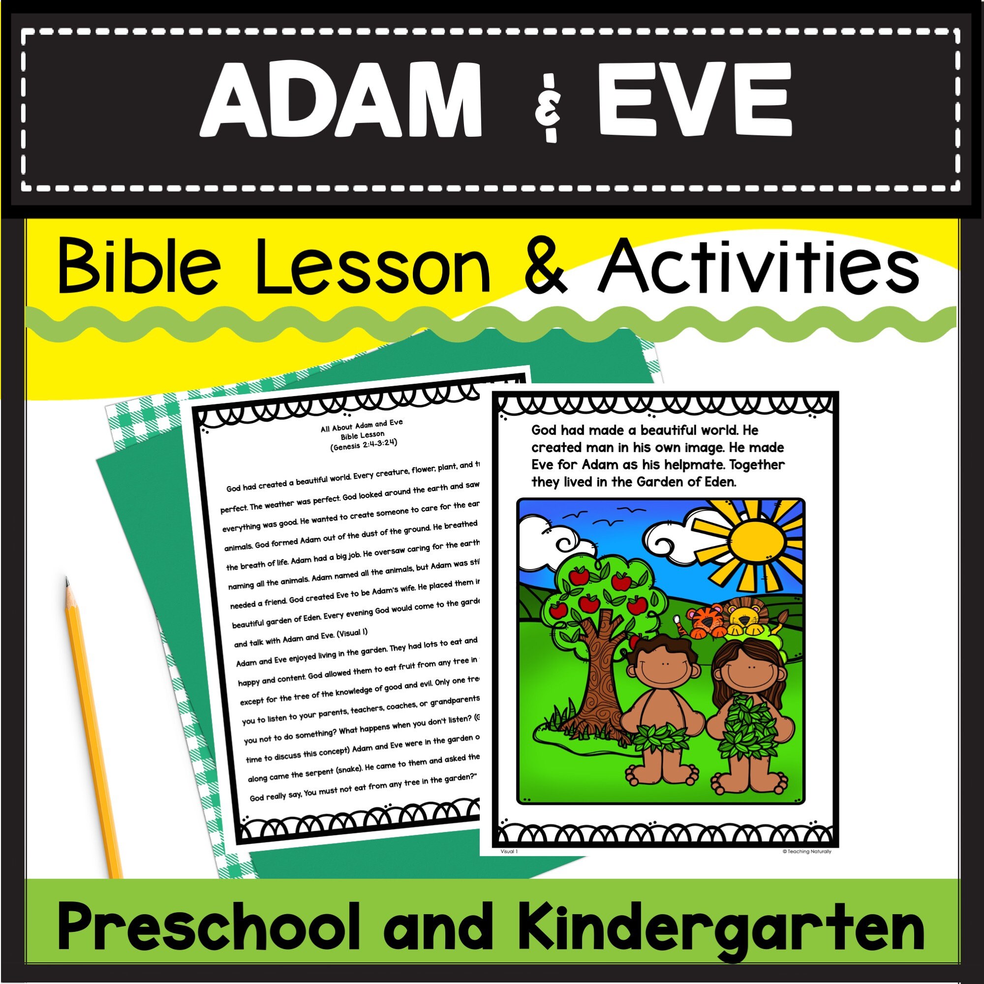 Adam and Eve Bible Lesson: Preschool Sunday School Plan (digital ...