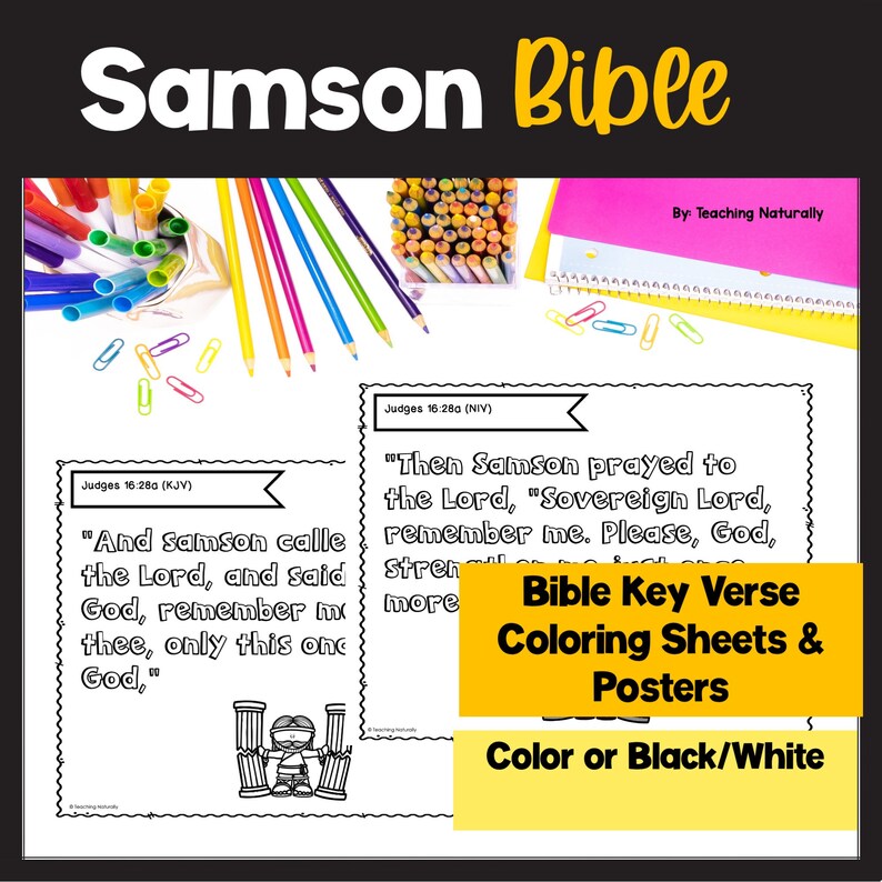 Samson Bible Lesson and Activities for Kids Bible Lesson Plan Making ...