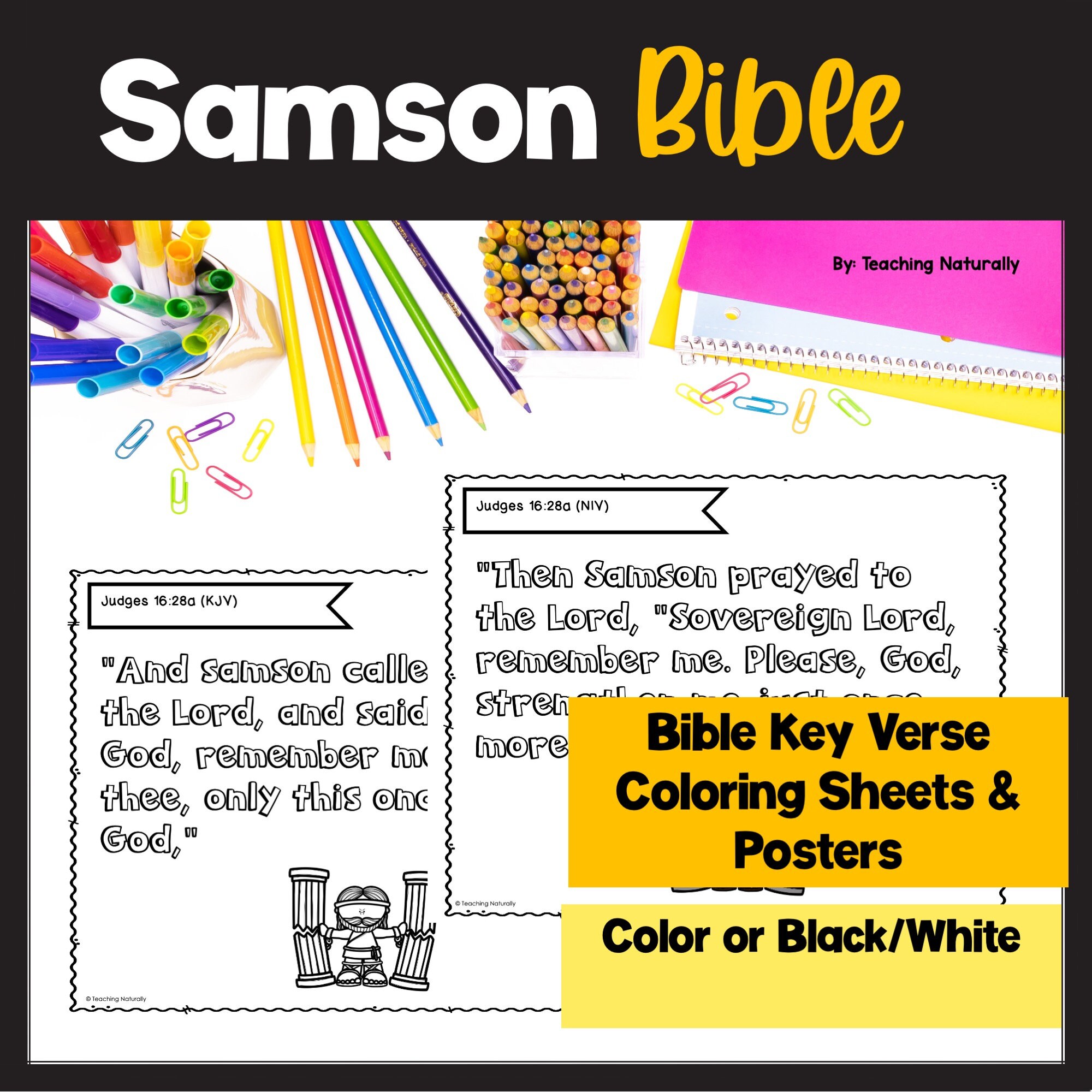 Samson Bible Lesson and Activities for Kids Bible Lesson Plan Making ...