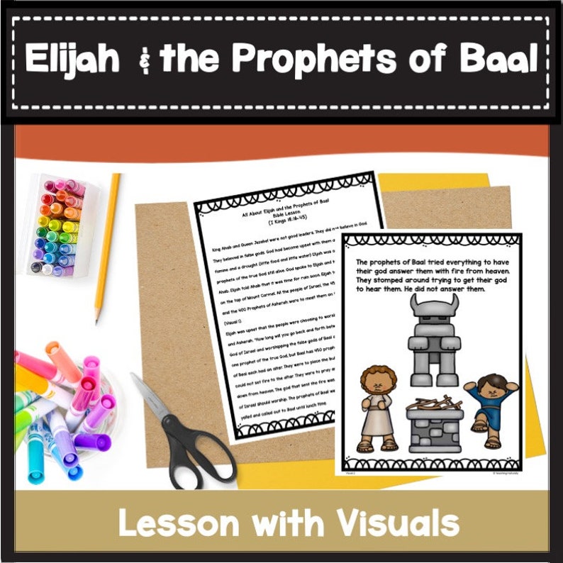 Elijah and the Prophets of Baal: Bible Lesson & Activities (digital ...