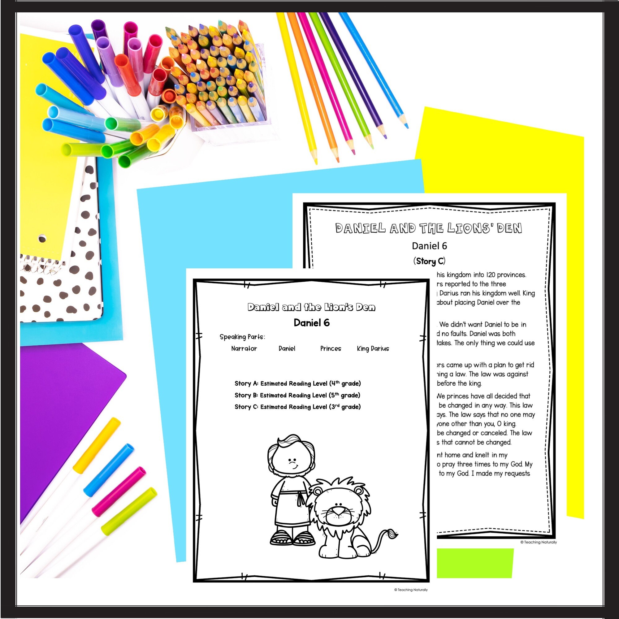 Daniel and the Lions' Den Bible Story Readers Theater Script Sunday ...