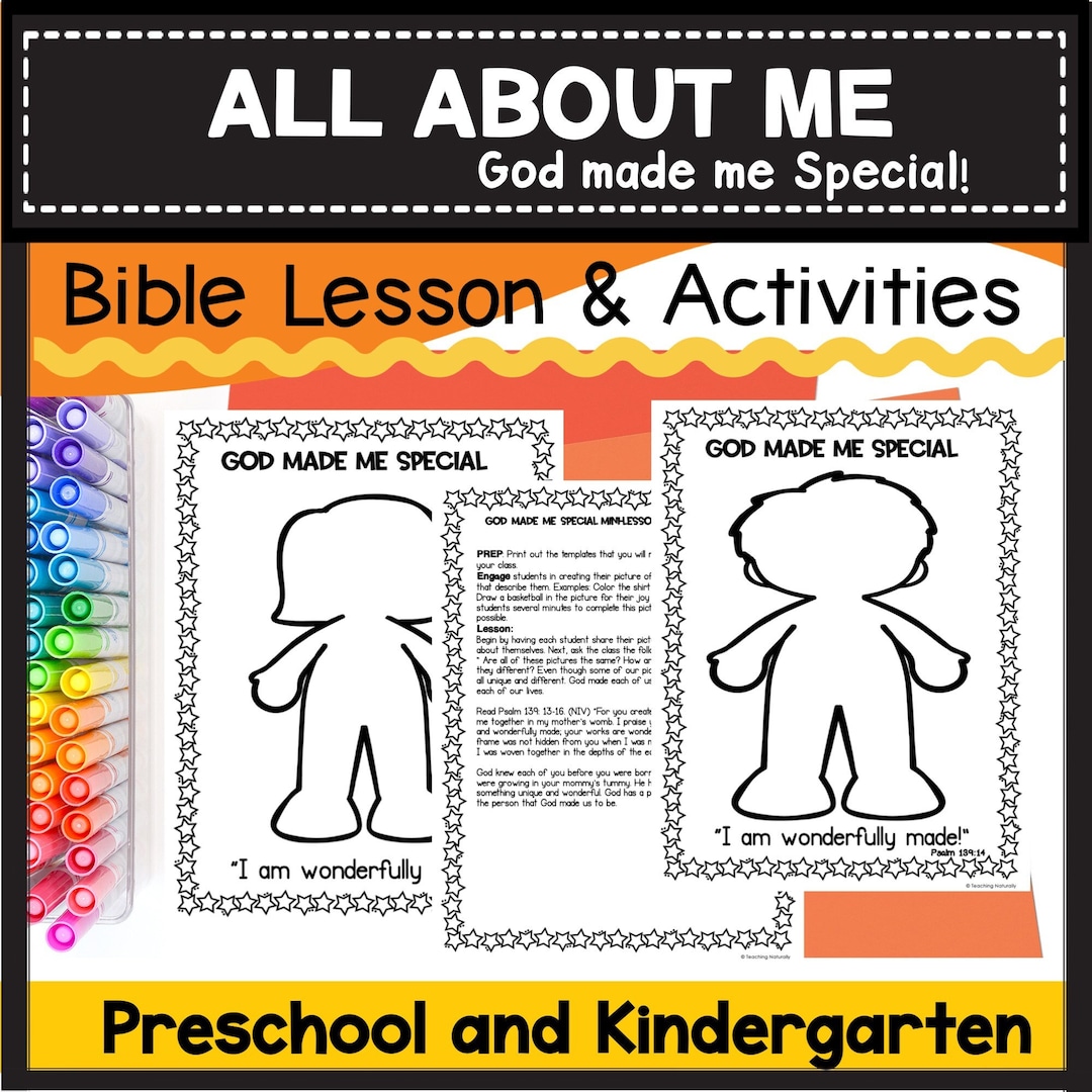 All About Me Printable Bible Lesson: Back to School Activity (digital ...