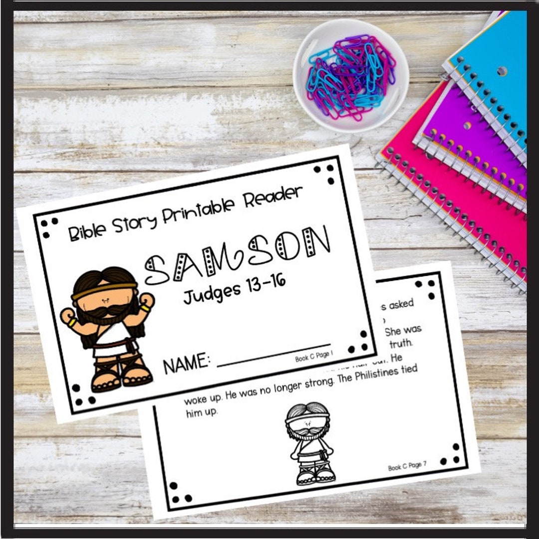 Samson Bible Story Mini-book: Sunday School Reader (printable PDF) - Etsy