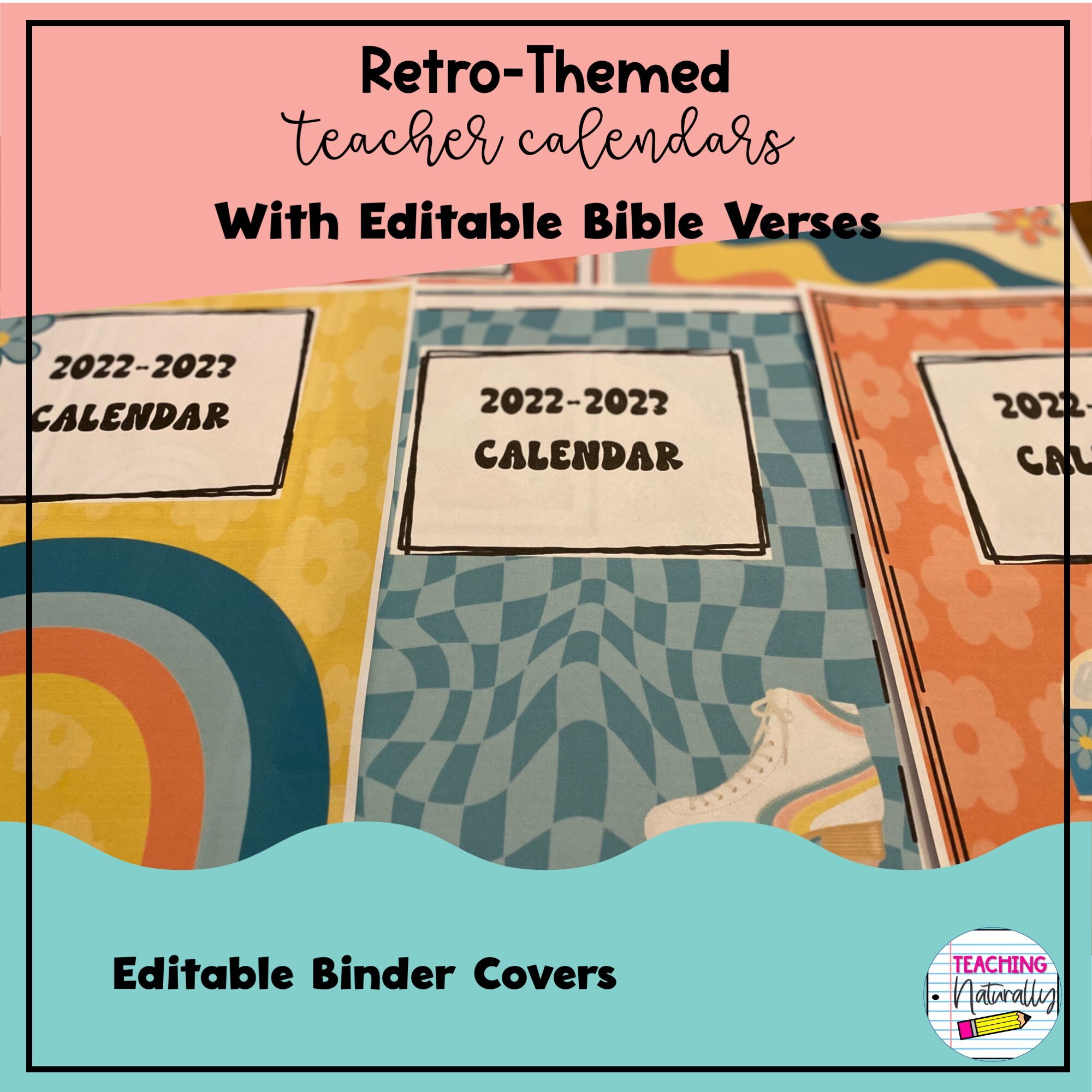 Retro Groovy Teacher Calendar Homeschool Planner With Inspirational ...