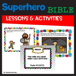 Superhero Printable Bible Lessons for Kids VBS Bible Study Christian ...