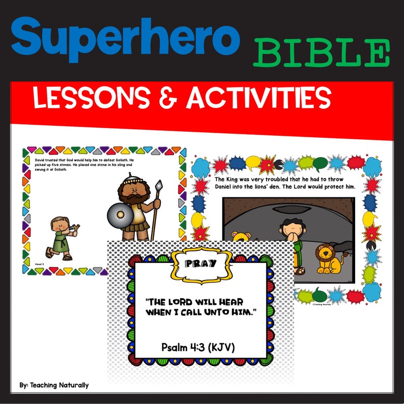Superhero Printable Bible Lessons for Kids VBS Bible Study Christian ...