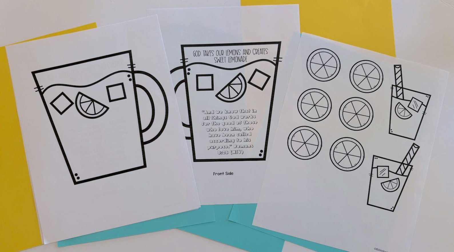 Kids Bible Craft Printable Summer Sunday School Bible Lesson Lemonade ...