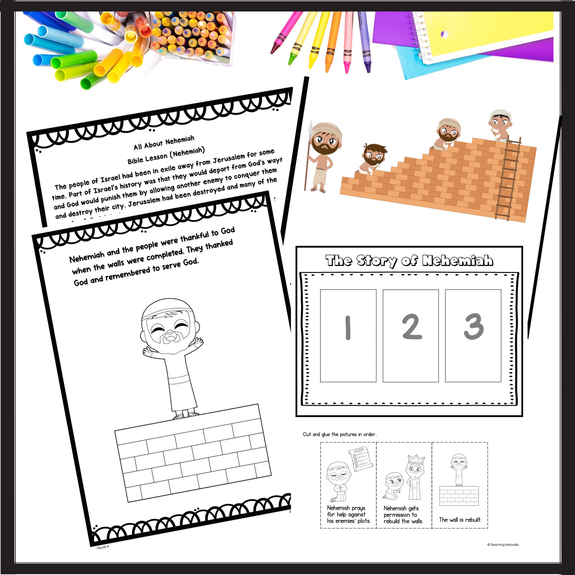 Nehemiah Rebuilds Walls: Preschool Bible Lesson & Activities (digital ...