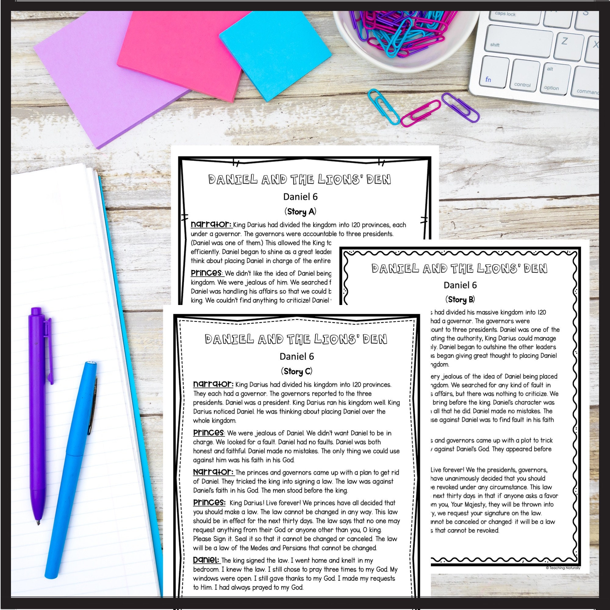 Daniel and the Lions' Den Bible Story Readers Theatre Script Sunday ...