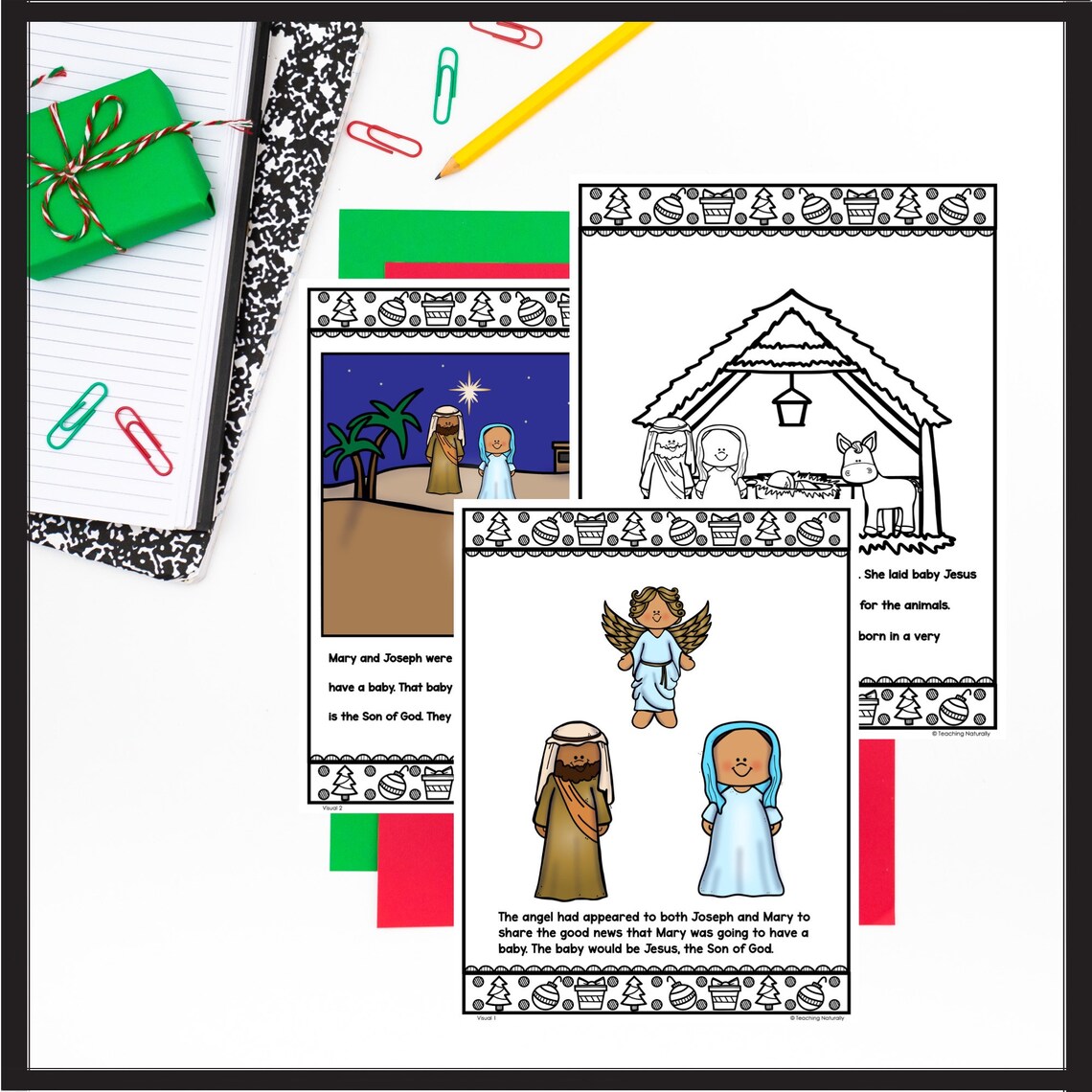 Christmas Bible Lesson and Mini-book Nativity Bible Story Sunday School ...