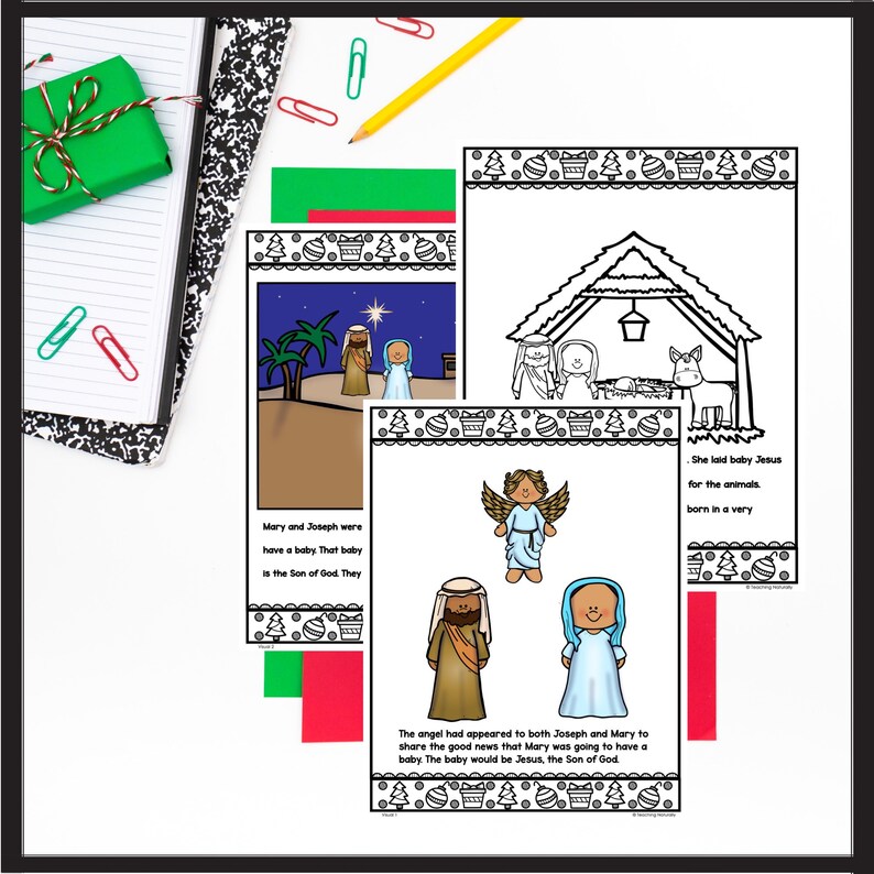 Christmas Bible Lesson and Mini-book Nativity Bible Story Sunday School ...