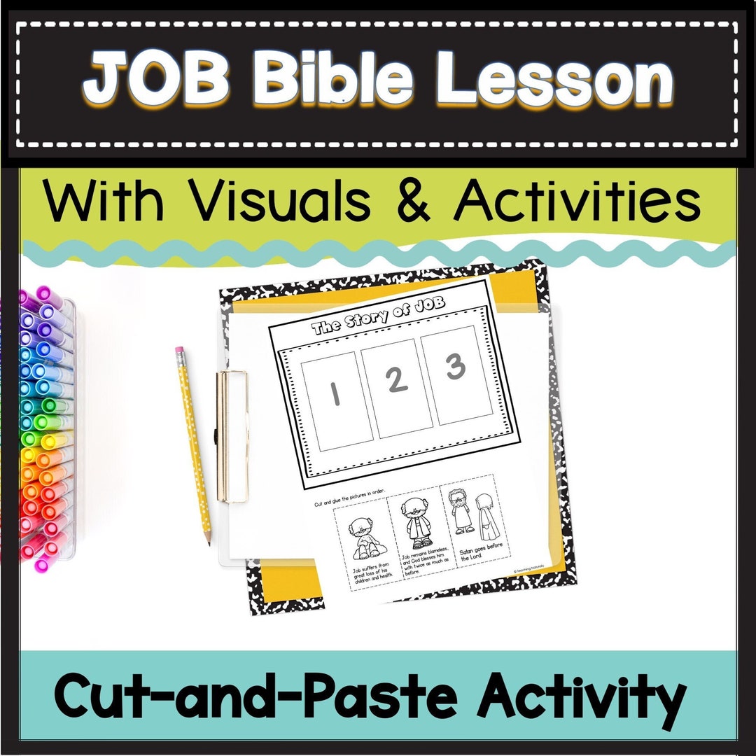 Job Bible Story Printable Bible Lesson Kids Bible Study Bible Craft ...