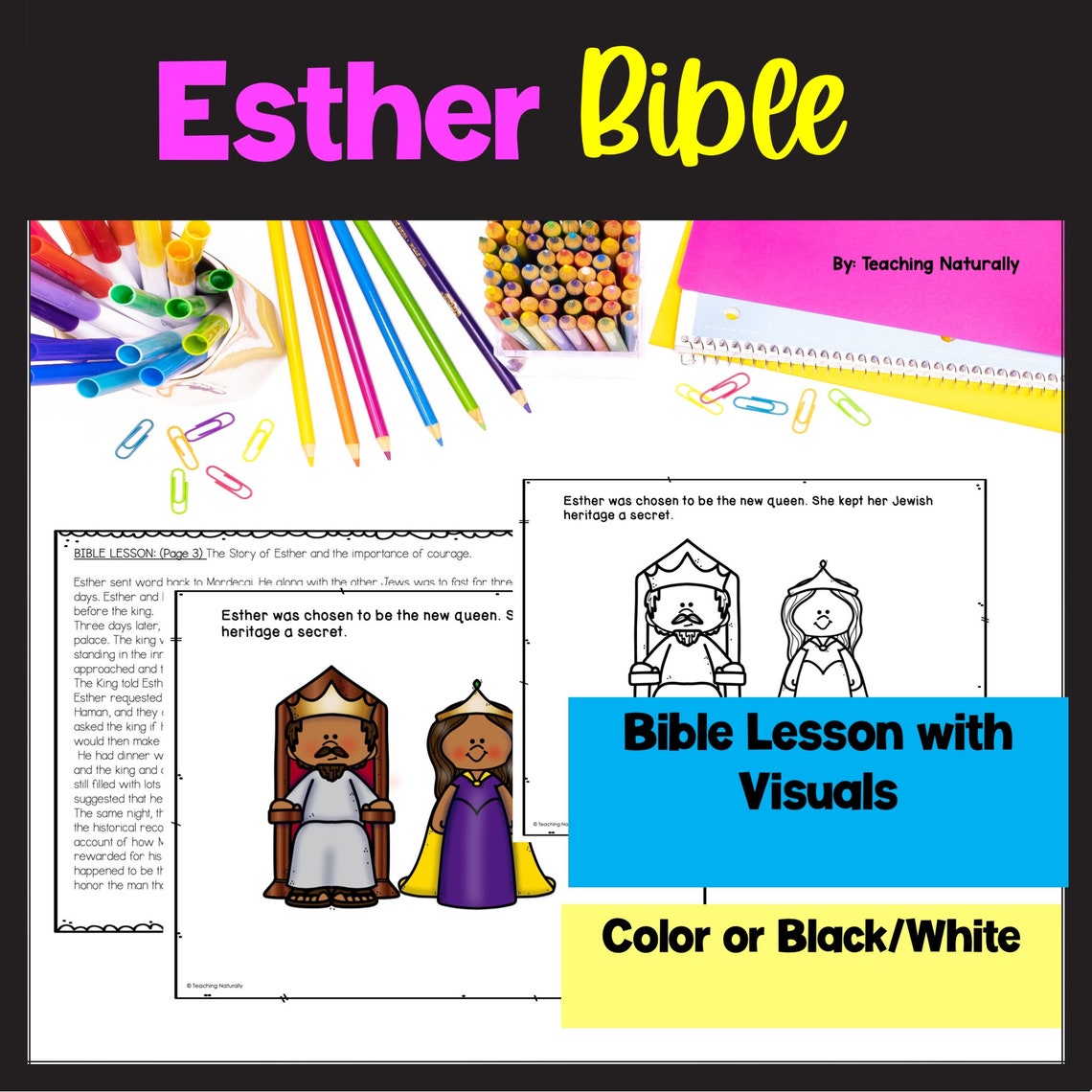 Esther Bible Lesson and Activities for Kids Courage Bible Lesson Plan ...