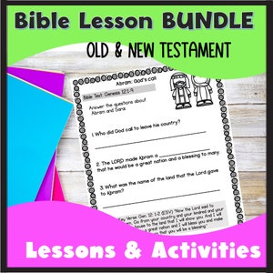 Old & New Testament Bible Lessons: Kids Activities Bundle (printable ...
